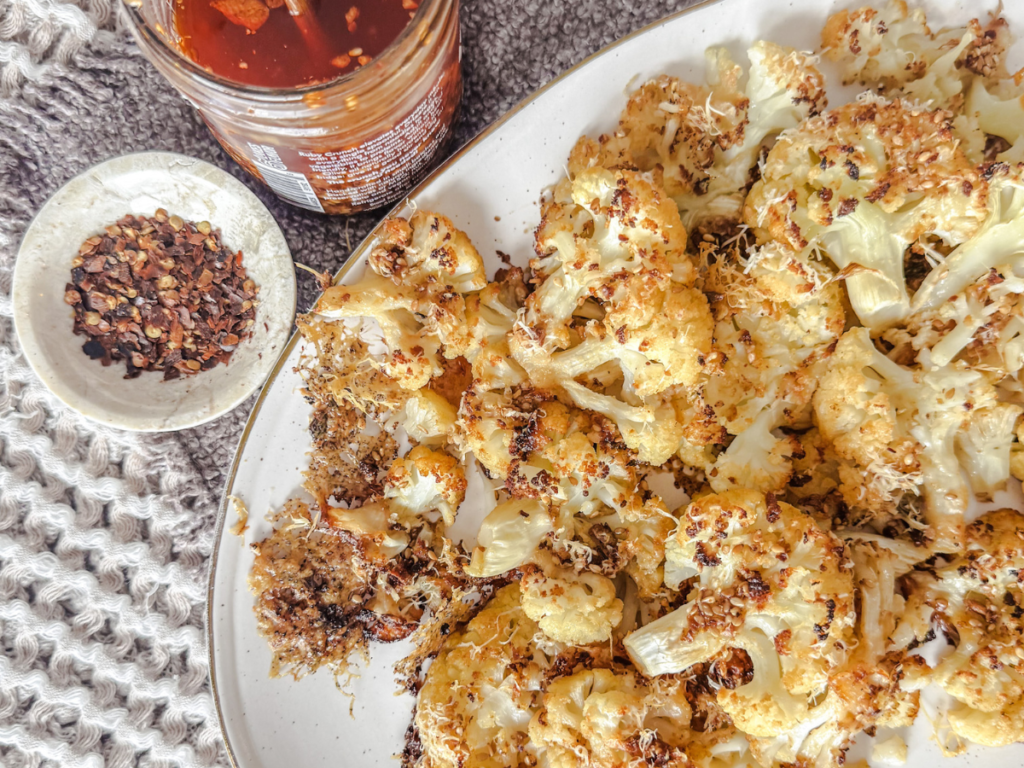 Spicy Smashed Cauliflower - Healthier Homemade Co Recipes