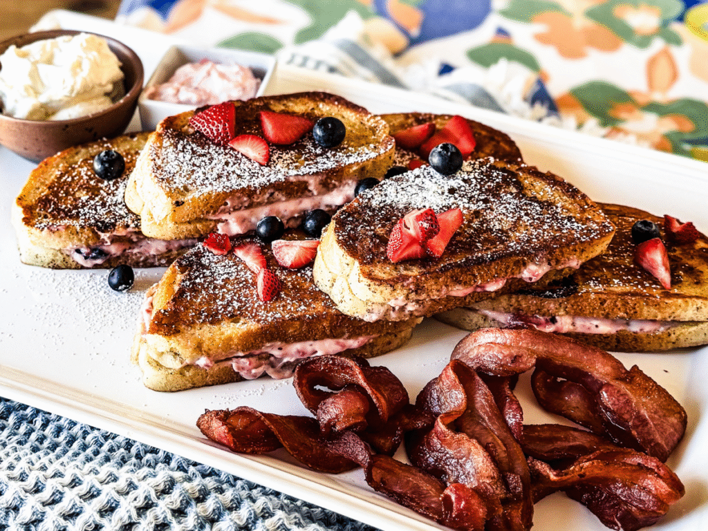 Triple Berry Stuffed French Toast - Healthier Homemade Co Recipes